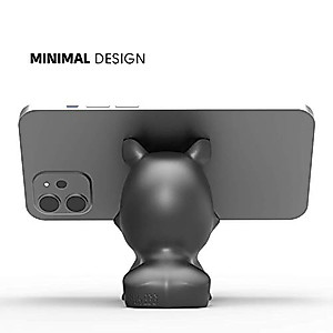 5th EGG Kawaii Phone Stand for Desk, Cute Cell Phone iPhone Holder, Animal Design Fun Accessories for Office, Home & Gamer Desktop- Compatible with All Mobile Phones & Mini Tablets (Warthog, Black)