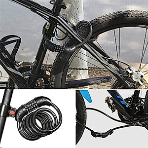3Pcs Digit Resettable Lock Fixed Ring Lock Chain Bicycle Lock Password Lock Bicycle Lock