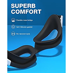 ZIONOR Swimming Goggles, 2 Packs G1 Polarized Swim Goggles UV Protection Watertight Anti-fog Adjustable Strap for Adult Men and Women (BlackBlue+WhiteGold)