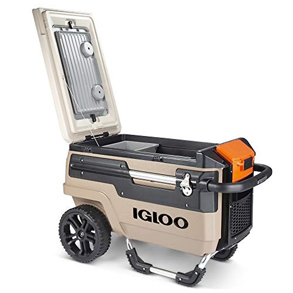 Igloo 70 Qt Premium Trailmate Wheeled Rolling Cooler, Brown
