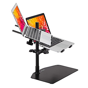 Saintfield Studios - Universal Dual Laptop Stand with Adjustable Height - Double DJ Laptop Holder, Ideal for 2 Devices - Complete with Cable Organizer Pouch