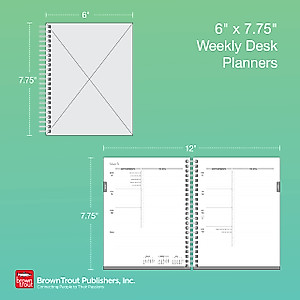 Tuscan Treasure 2022 6 x 7.75 Inch Weekly Desk Planner with Foil Stamped Cover by Plato, Planning Stationery