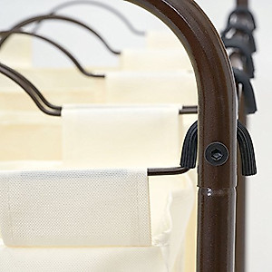 Household Essentials 7173 Rolling Quad Laundry Sorter with Removable Hamper Bags | Antique Bronze Frame