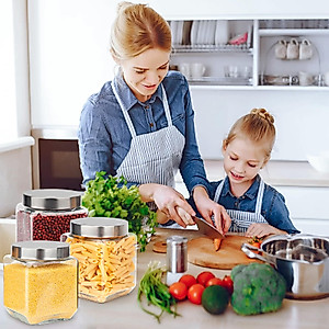 Wide Mouth Glass Mason Jars 48 oz, [4 Pack] Canning Jars with Airtight Lids, Food Storage Containers for Overnight Oats, Jam, Jelly, Honey, Beans, Spice, Coffee Kitchen Pantry