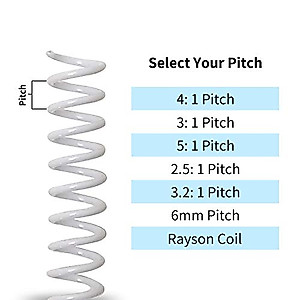 Rayson 31.8mm Spiral Binding Coil, 1-1/4" White Coil bindings Spines 4:1 Pitch 50/Box, SBR41318-50W