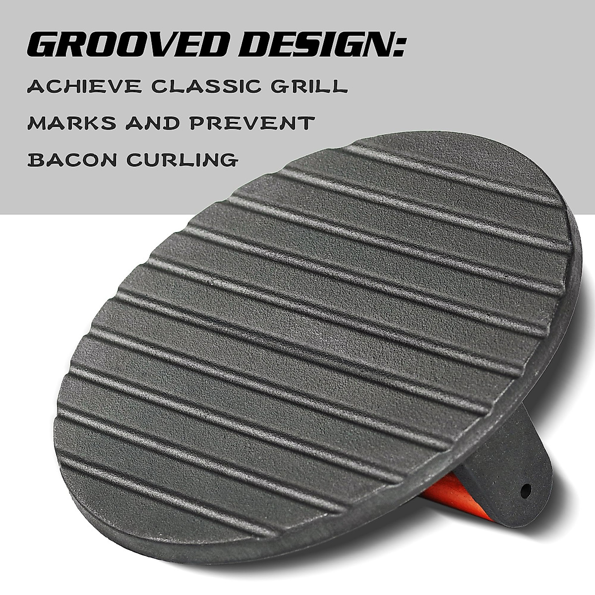 vivicreate 7 inch Burger Smasher,Patty Smasher,Hamburger Smasher Press,Griddle Press, Bacon Press, Grill Press, Burger Press,Meat Press, cast Iron Grill Press, Barbecue Press, with Wooden Handle