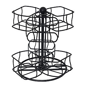 NHZ Tea Bag Storage and Organizer, Tea Bag Holder Black Powder Coated Stainless Steel for Tea and Coffee Box. Organize 60 Tea Bags- Tea Holder for Tea Bags 6 Compartments with 10 Bags in Each.