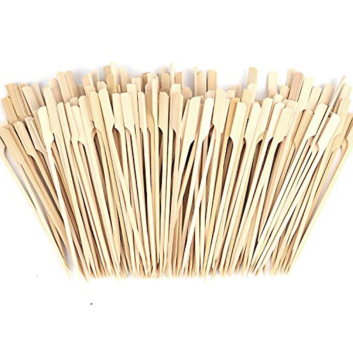 Lawei 500 pack Bamboo Kabob Skewers - 7 inch Bamboo Barbecue Skewers BBQ Picks Paddle Skewers for Outdoor Grilling Meat Chicken, Shrimp, Vegetable BBQ