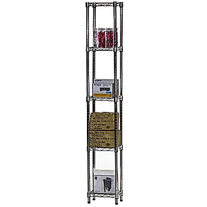 Shelving Inc. 8" d x 12" w x 64" h Chrome Wire Shelving with 5 Shelves