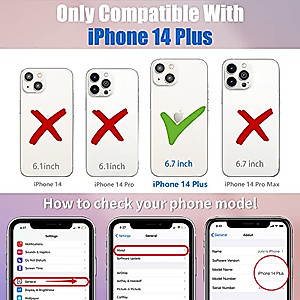 Kokaaee (2in1 for iPhone 14 Plus Case Cute Skeleton Skull for Women Girls Kawaii Girly Phone Cases Funny Gothic Cool Unique Design Soft TPU Bumper Cover+Ring Holder for 14Plus 6.7"