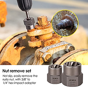 XEWEA 26Pcs Screw & Bolt Extractor Set and Right Drill Bit Set, Easy Out Broken Lug Nut Extraction Socket Kit Tool for Damaged, Frozen,Studs,Rusted, Rounded-Off Bolts, Nuts & Screws