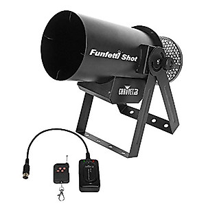 CHAUVET DJ FunFetti Shot Professional Confetti Launcher w/Wireless Remote for Concerts, Parties, and Special Events