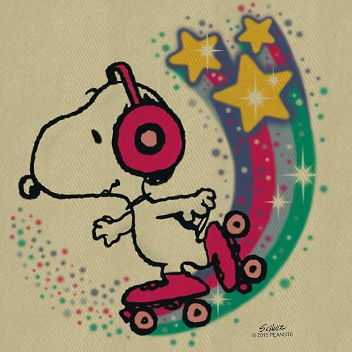 CafePress Snoopy Roller Skates Canvas Lunch Bag with Strap Handle