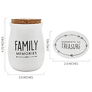 Darware Family Memories Ceramic Jar, Keepsake Gift with 50 Write-On Tickets