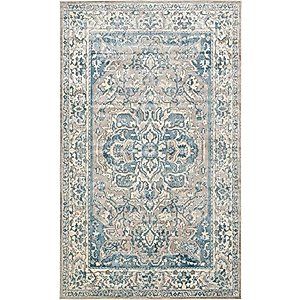 Unique Loom Paris Collection Area Rug - Louisa (5' 1" x 8' Rectangle, Dark Gray/ Beige)