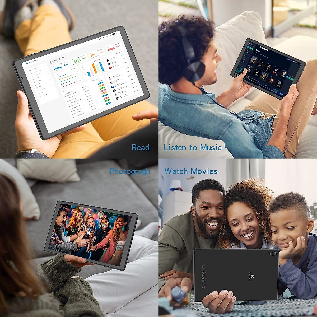 PRITOM TAB 10 Tablet with Case,10 inch Tablet Android 12, 32GB, Quad-Core 1.6Ghz Processor, 6000mAh, 1280 * 800 HD Display, Dual Camera, Bluetooth, Tabletas with WiFi 6