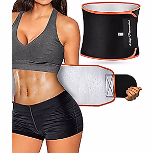 KingPavonini Waist Trimmer Waist Trainer Stomach Wraps Sweat Belt for Women Men Orange