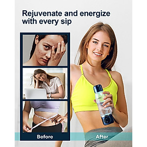 Hydrogen Water Bottle, BUZIO 3000ppb Hydrogen Water Bottle Generator Machine with Gen5 Technology Real Pure Hydrogen Concentration Alkaline Water bottle for Fitness, with Dupont Membrane, OLED Display