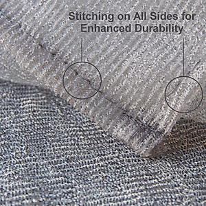 Extra Long (36 Inches) Exfoliating Bath Cloth/Towel (4 Pack) Gray, White, Green, and Lavender Nylon Bath Cloth/Towel, Stitching on All Sides for Added Durability