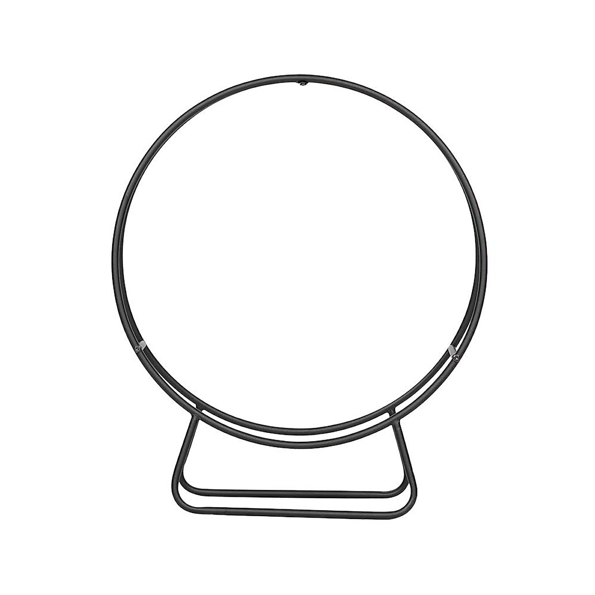 Outvita 24 Inch Firewood Log Rack, Round Tubular Log Hoop Storage Holder, Heavy Duty Steel Wood Stacker for Fireplace Pit Indoor Outdoor