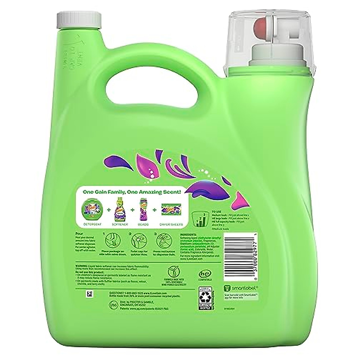 Gain Liquid Fabric Conditioner, Moonlight Breeze Fabric Softener, 190 loads, 164 fl oz