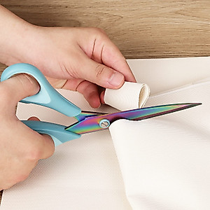 Craft Scissors, All Purpose Sharp Titanium Blades Shears, Rubber Soft Grip Handle, Multipurpose Fabric Scissors Tool Set Great for Office, Sewing, Arts, School and Home Supplies, 1 Set of 3 Pack, Blue