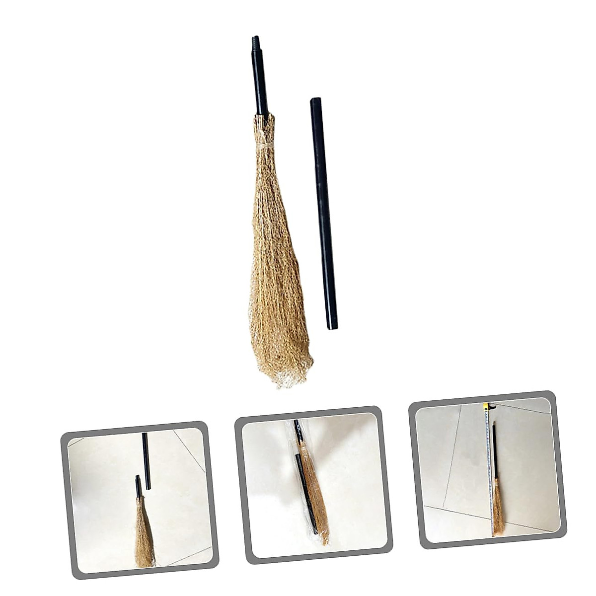 BUTIFULSIC Harry Broomstick Halloween Costume Props Halloween Besom Decor Wizard Broom Props Wizard Cosplay Adult Home Accessories Decor Witch Broomtick Prop Wooden Classic The Witch