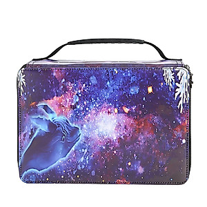 Shulaner 250 Slots Colored Pencil Case Organizer with Zipper PU Leather Large Capacity Pen Holder Bag for Painter or Artist (Ocean, 250)