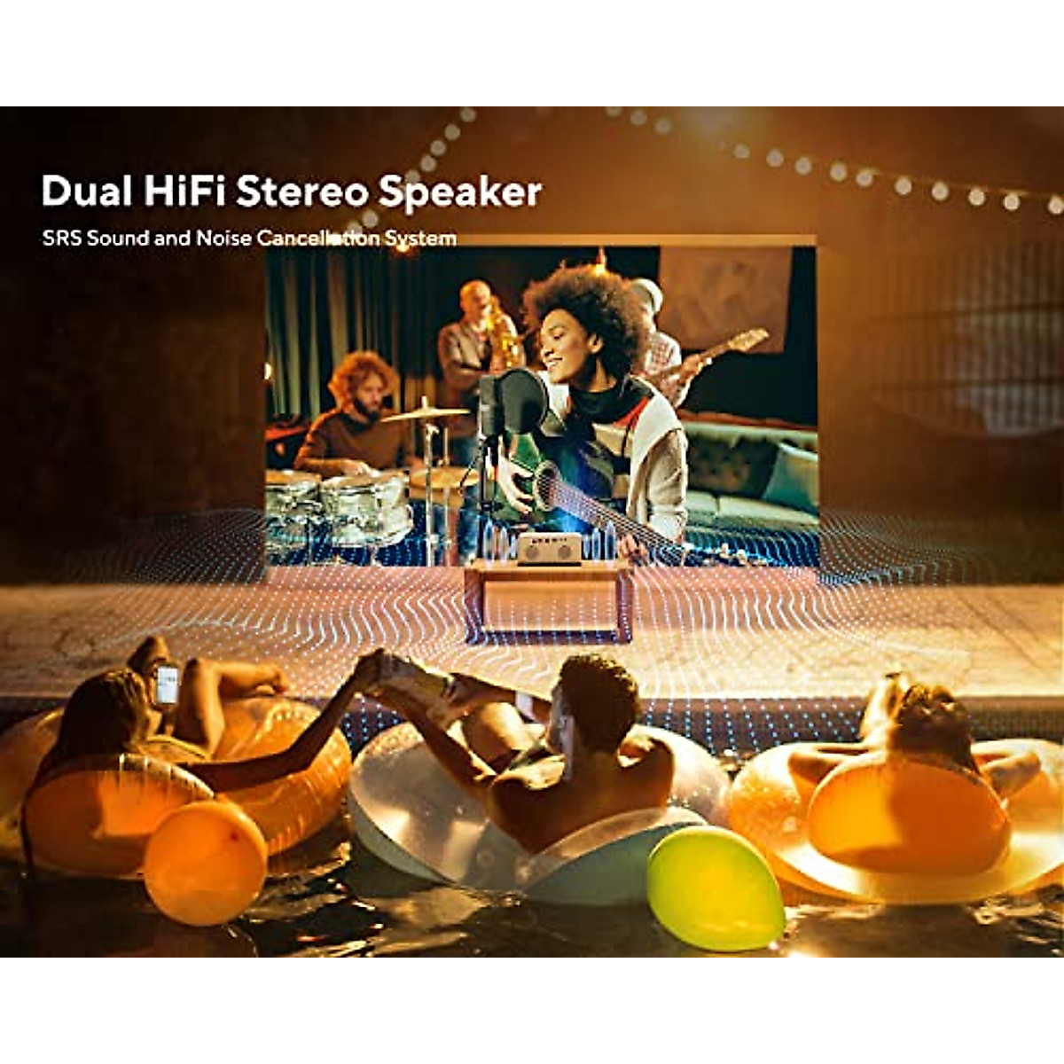 Native 1080P WiFi Projector, AKIYO 300'' Max Phone Projector Support iOS & Android, Portable Mini Movie Projector for Home and Outdoor, Support HDMI, USB, TV Stick, DVD, PS5, Carrying Case Included