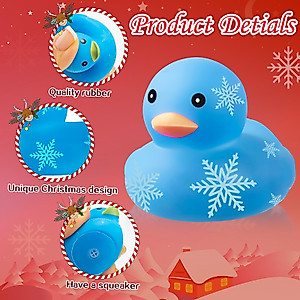 Poen 108 Pcs Christmas Glow in The Dark Rubber Ducks Christmas Rubber Ducks Bulk Light up Mini Rubber Duckies Bathtub Toys for Girls Boys Christmas Party Favors Birthday Pool Rewards (Cute Style)
