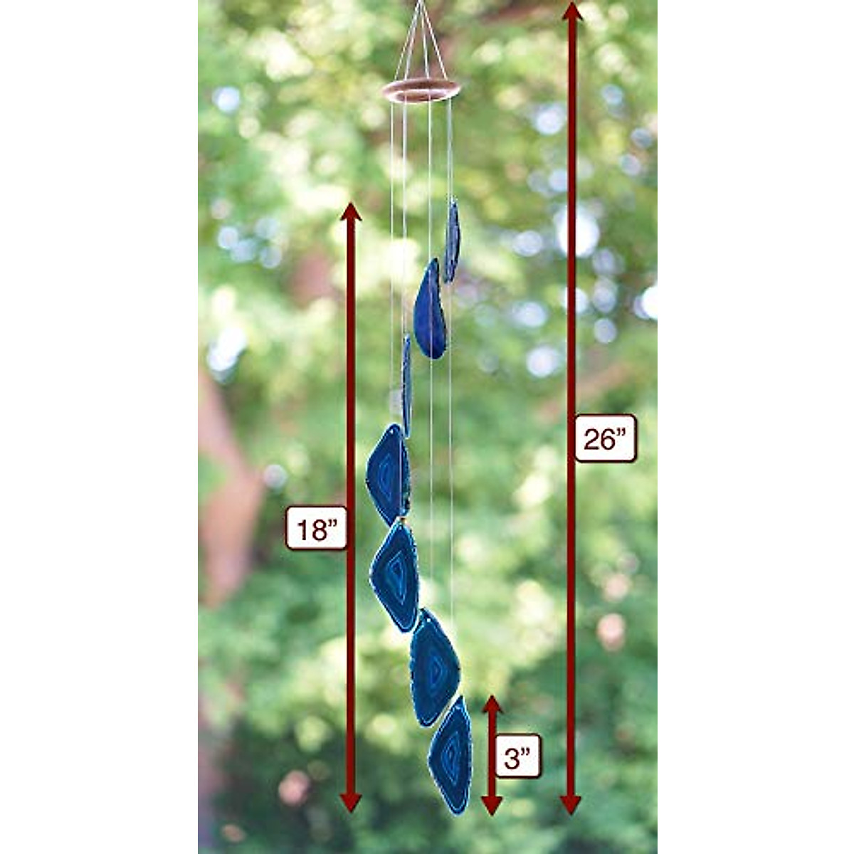 Wind Chime - Unique and Beautiful Agate Slices for Home or Garden Decor
