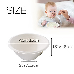 Tiaiidi 100 Pack 8 oz Disposable Paper Bowls,Compostable Bagasse Bowls,Small Biodegradable Heavy-Duty Bowls for Hot and Cold Food