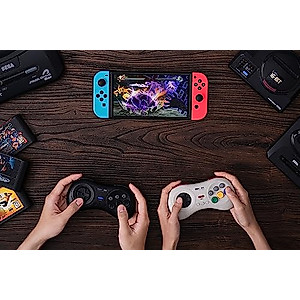 8Bitdo M30 Bluetooth Controller for Switch, Windows and Android, 6-Button Layout for SEGA’s Classic Games (White)