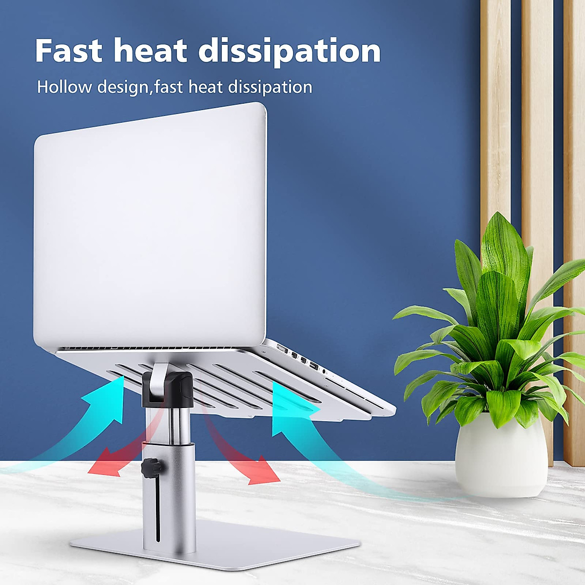 Laptop Stand, Adjustable Ergonomic Laptop Riser, Portable Aluminium Alloy Computer Stand for Laptop, Laptop Stand for Desk, Fits for HP, Macbook Air Pro, Dell, HP, Lenovo Fits 10-17.3" Laptop