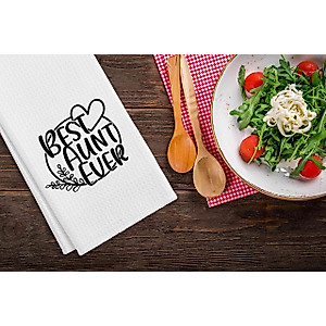 Best Aunt Ever Kitchen Towels Tea Towels, 16 X 24 Inches Cotton Modern Dish Towels Dishcloths, Dish Cloth Flour Sack Hand Towel for Farmhouse Kitchen Decor,Gifts for Aunt Auntie