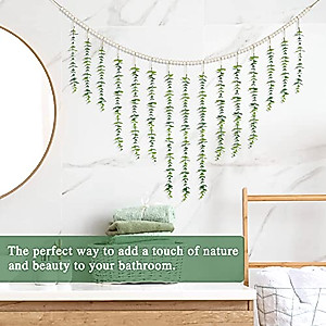Yastouay Clearance 40" Artificial Eucalyptus Hanging Wall Decor with 6.56Ft Light Boho Wall Decor Wooden Beads Garland Fake Eucalyptus Plant Faux Fake Greenery Vines for Bathroom Bedroom Nursery