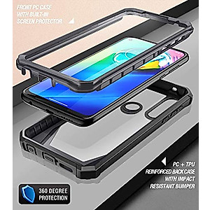 Poetic Guardian Series Case for Moto G Power (2020), [Not Fit 2021 Version & MOTO G8 POWER (INTERNATIONAL VERSION)] Full-Body Hybrid Shockproof Bumper Cover with Built-In-Screen Protector, Black/Clear