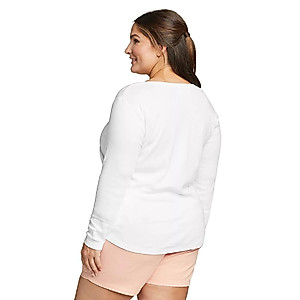 Eddie Bauer Women's Favorite Long-Sleeve V-Neck T-Shirt, White, X-Large