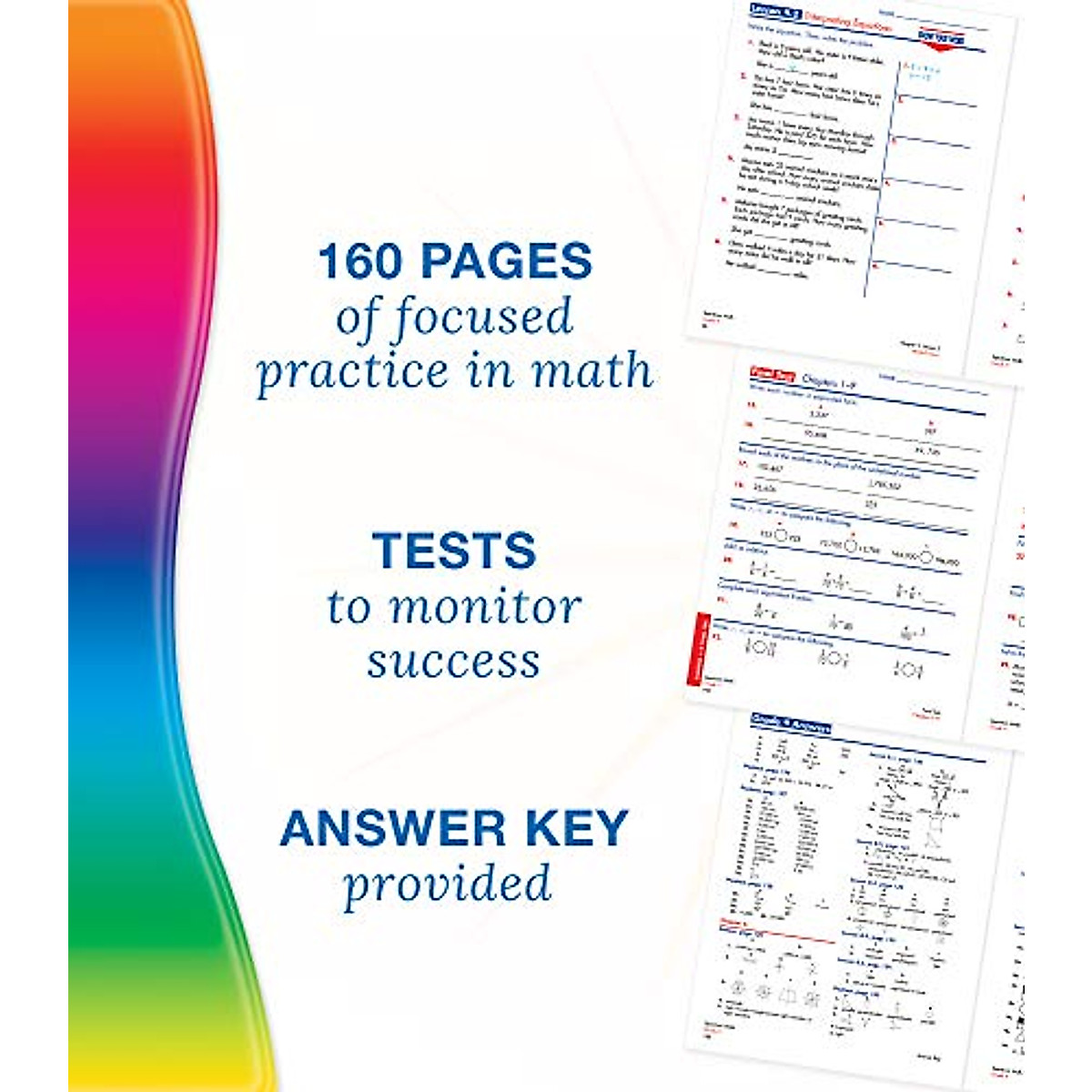 Spectrum 4th Grade Math Workbooks, Ages 9 to 10, 4th Grade Math, Multiplication, Division, Fractions, Decimals, Algebra, Measurement Conversions, and Geometry Workbook - 160 Pages