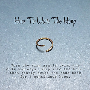 Hand Made Hammered 14K Gold Filled Texture Tiny Hoop Earring Nose Ring Cartilage Huggie Helix Piercing Septum Tragus Sleepers Women Men Teenagers 925 Sterling Silver 14K Rose Gold Fill 22G 20G 24G