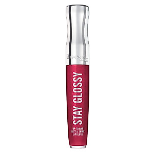Rimmel Stay Glossy Lip Gloss - Non-Sticky and Lightweight Formula for Lip Color and Shine - 490 Grind Time, .18oz