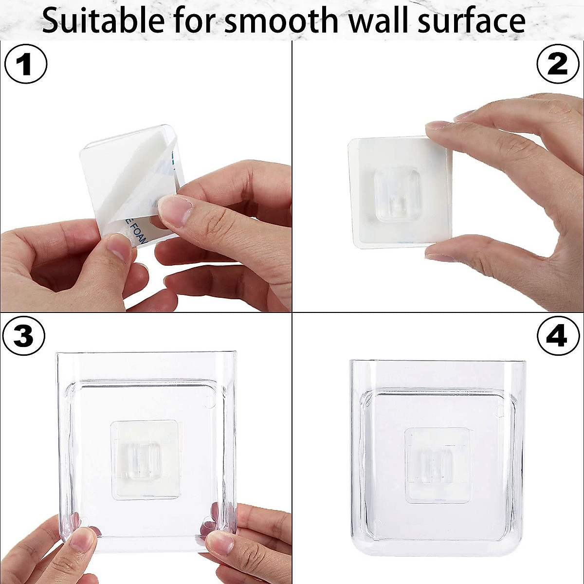 5 Pack Plastic Wall Folders, Clear Single Pocket Hanging Wall File Organizer, Durable Wall Mount File Holder for Office Home Bathroom, 8.7” x 1.8” x 4.7”