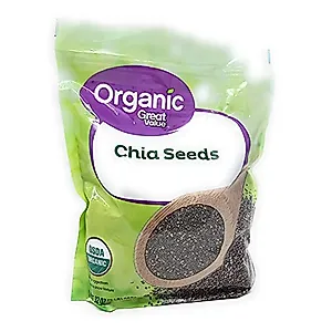 Great Value Organic Chia Seeds USDA Organic Net WT 32 OZ (907g) - No Artificial Flavors Or Preservatives to Deliver Great Foods You Can Trust, Honest Taste