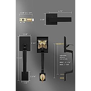 goldenwarm Black Front Door Handle, Entry Door Handle and Reversible Handle Lever, Modern Front Door Handle Only, Matte Black Front Door Entry Handleset, Entry Way Door Handle