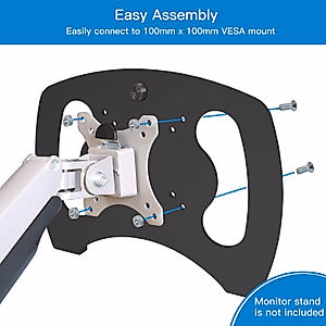 Laptop Tray Steel Notebook Holder for Monitor VESA Mount Stand Fits VESA 100x100 mm Mounting Holes with M4 Screws, 22lbs Capacity with Vented Cooling Platform