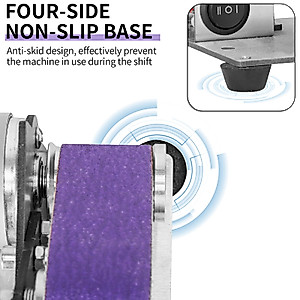 NunDunco Mini Belt Sander - Electric Bench Grinder Sanding Machine, 7 Adjustable Table Top Grinder Polisher for DIY Woodworking, Metal Grinding, Knife Making, jewelry Making