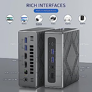 Mini PC,Intel i5-11320H(Up to 4.5 GHz), Mini Desktop Computer Windows 11 Pro,4C/8T,16GB DDR, 512GB M.2 SATA SSD (Up to 2TB), 4K UHD,Triple Display Output, WiFi 2.4G+5G,BT4.20