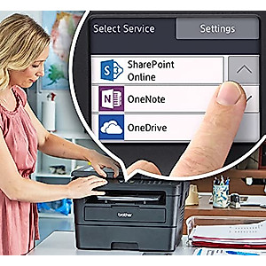 Brother HL-L2395DWA All-in-One Wireless Monochrome Laser Printer with Scanner and Copier for Home Office, White - 36 ppm, 2400 x 600 dpi, 250-sheet, Auto Duplex Printing, NFC, Hi-Speed USB