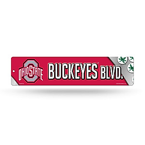 Rico Industries NCAA Ohio State Buckeyes 16-Inch Plastic Street Sign Décor