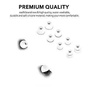 8pcs Replacement Earbuds Silicone Ear Buds Tips Compatible with Beats by dr dre Powerbeats Pro Wireless Earphones (White)